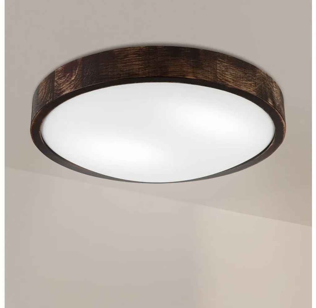 Brilagi - Stropní svítidlo CARVALHO SLIM SMOKEY 2xE27/60W/230V dub pr. 37,5 cm LD.PD-8.2