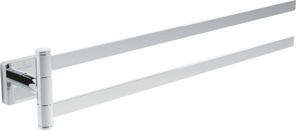 Villeroy & Boch Elements Striking - Držák ručníků dvojitý, délka 43 cm, chrom TVA15202500061