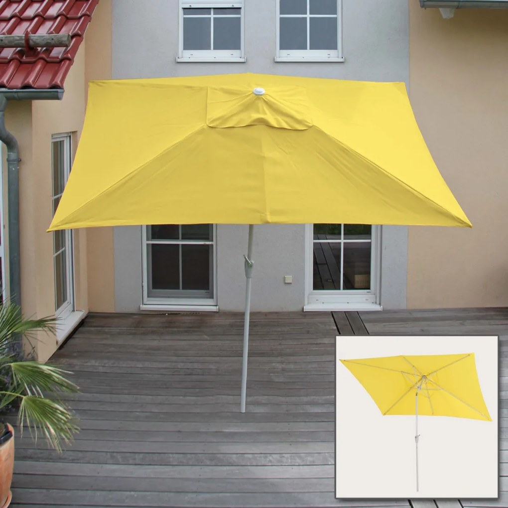 Slunečník N23 2x3m polyester/hliník - žlutá