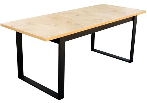 Rozkládací jídelní stůl A17 - L 80x160x200, Barva stolu:: dub lancelot - L/metal