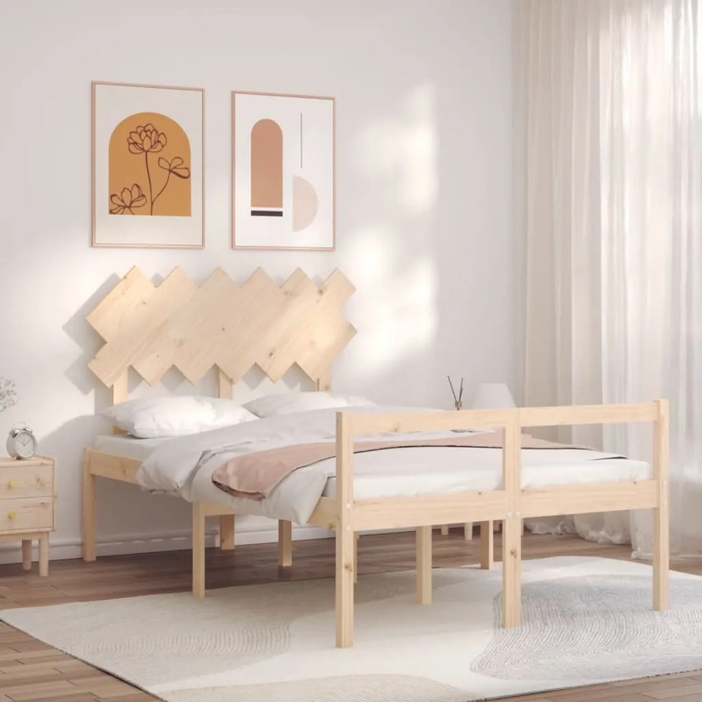 Postel s čelem pro seniory Small Double masivní dřevo 3195516
