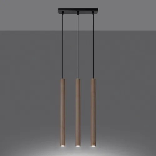 Závěsné svítidlo SOLLUX PASTELO 3L dřevo G9 3x8W bez žárovky SL.1267