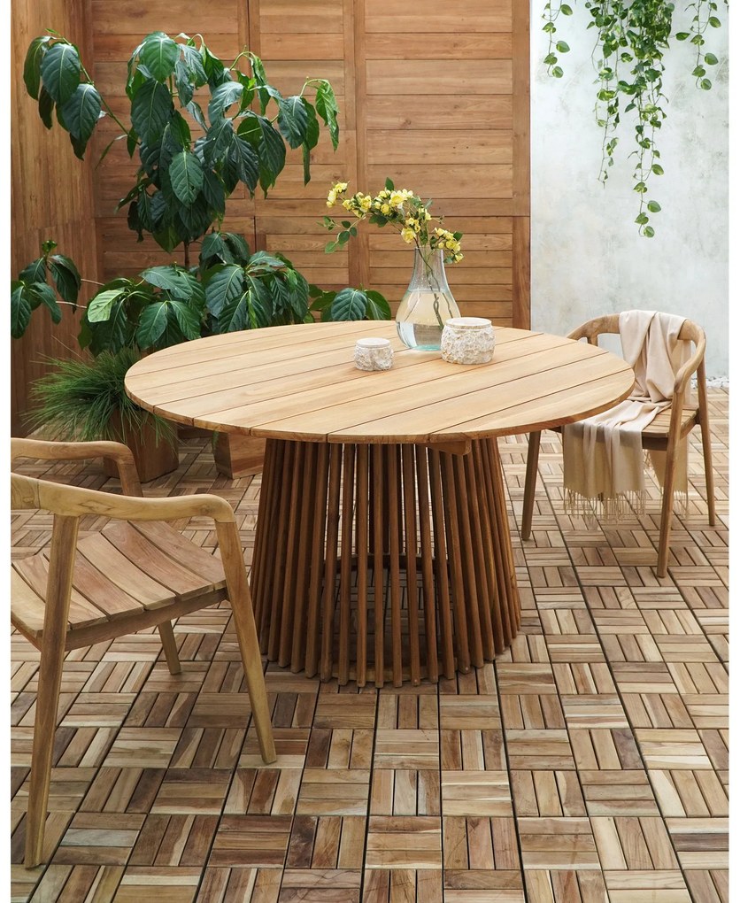 House Nordic Dřevěný zahradní stůl LORCA ø120 cm teak