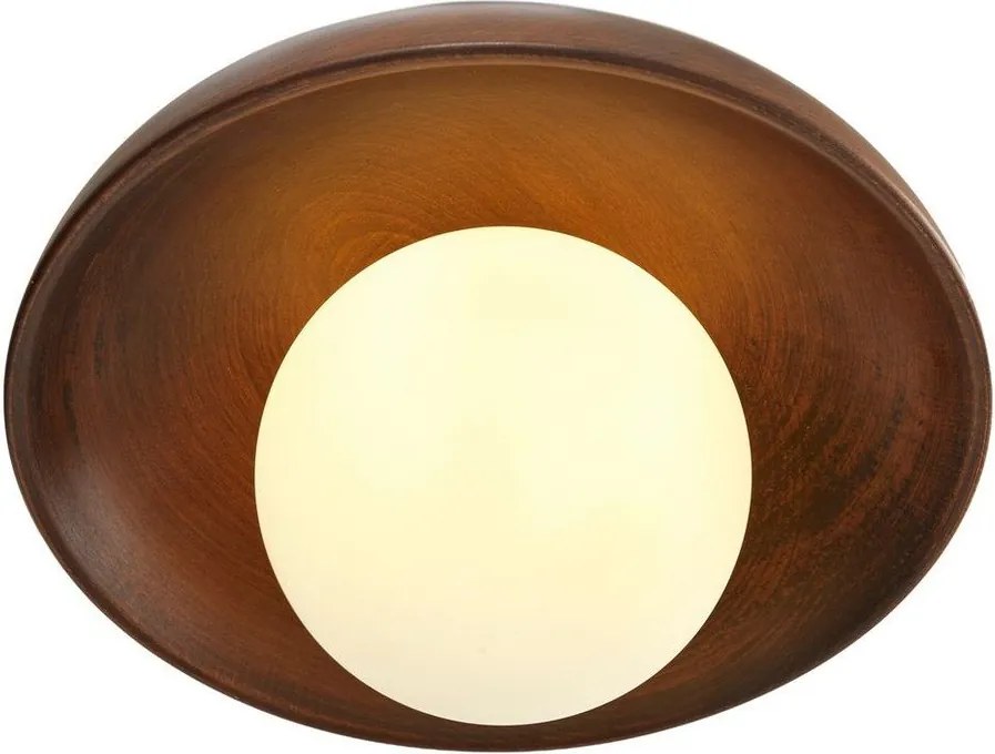 Hnědé stropní svítidlo se skleněným stínidlem ø 24 cm Elsa – Opviq lights