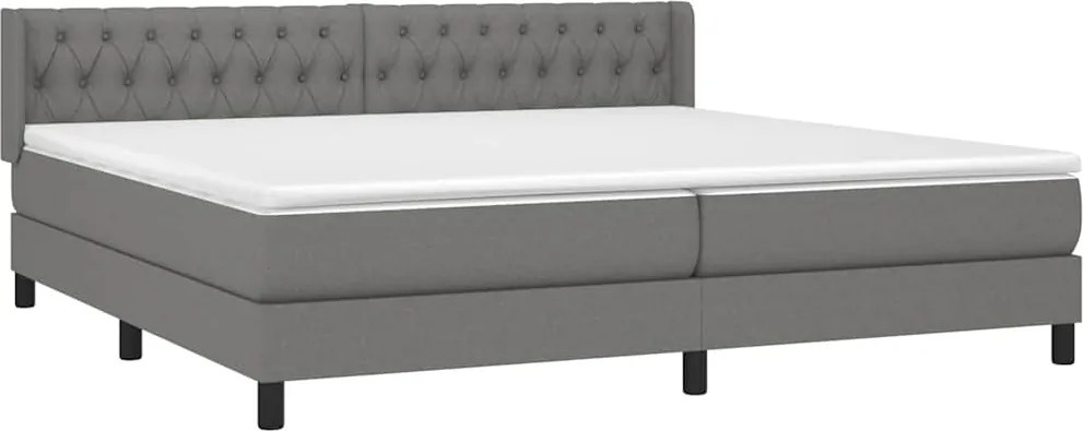 Box spring postel s matrací tmavě šedá 200x200 cm textil 3129978