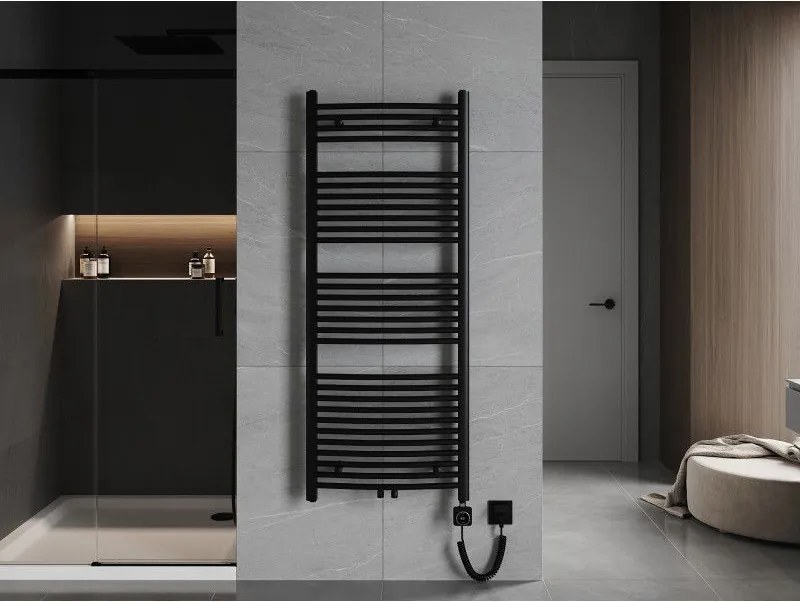 Mexen Ares, elektrické topné těleso 1500x600 mm + topná tyč 900 W, černá, W102-1500-600-6900-70