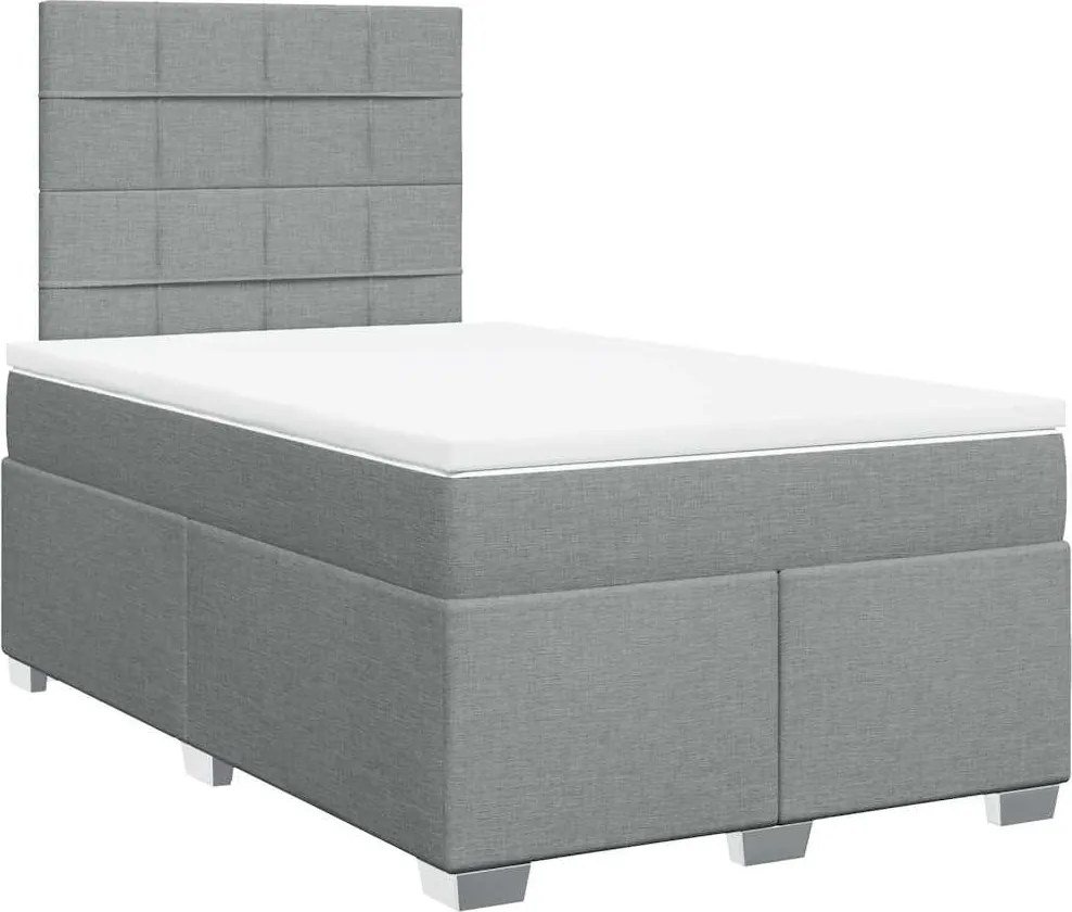 Box spring postel s matrací světle šedá 120 x 200 cm textil 3292755