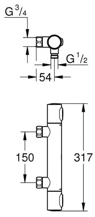 Grohe Precision Flow Termostatická sprchová baterie, chrom 34799000