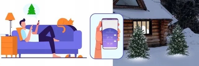 Venkovní LED světélka SMART 200 LED studená bílá