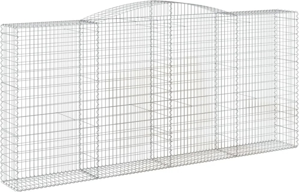 Klenutý gabionový koš 400 x 50 x 180/200 cm pozinkované železo 153539