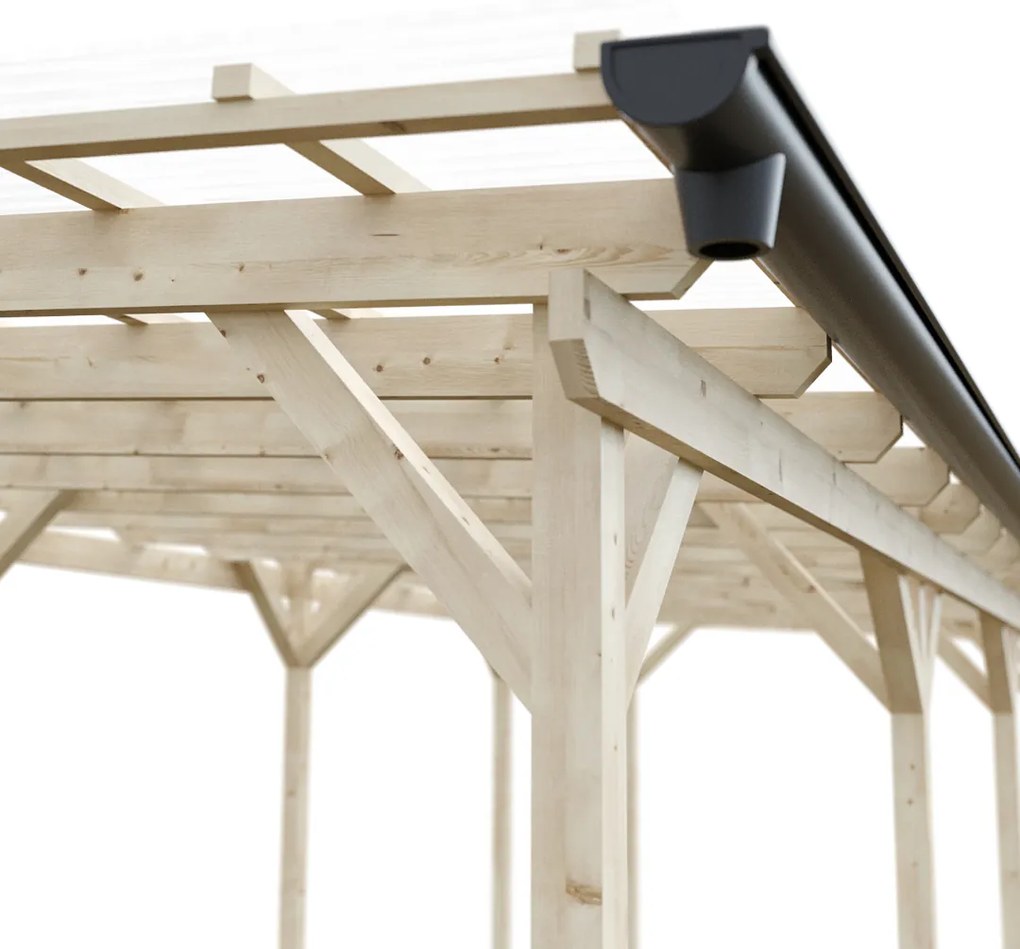 Pergola KONCEPT 9,5 - rovná střecha Přírodní 600x300x230 Osobní odběr/vlastní doprava