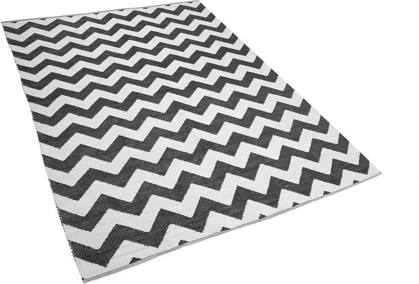 Černobílý koberec s cik-cak vzorem 140 x 200 cm HAKKARI