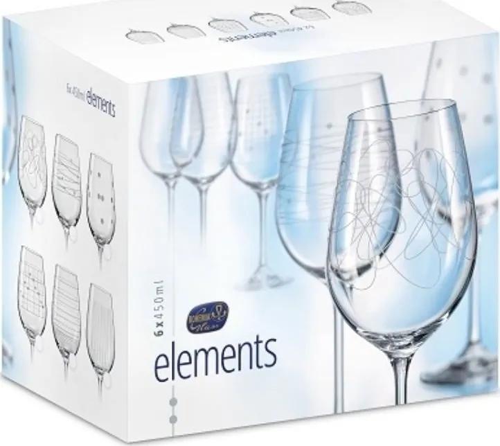 Crystalex - Bohemia Crystal Crystalex sklenice na víno Viola Elements 450 ml, 6 ks (mix dekorů)