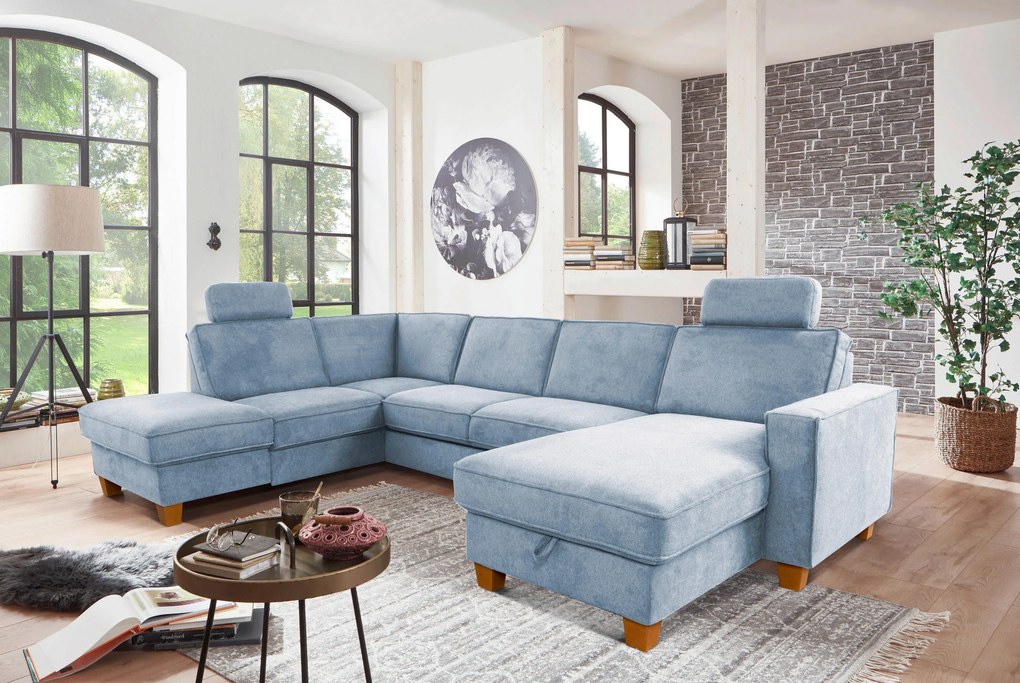XXXLutz SEDACÍ SOUPRAVA, textil, světle modrá Sit & More - Sedací soupravy - 000144005844
