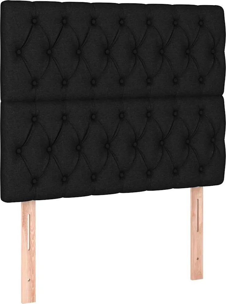 Box spring postel s matrací a LED černá 90x200 cm textil 3135087