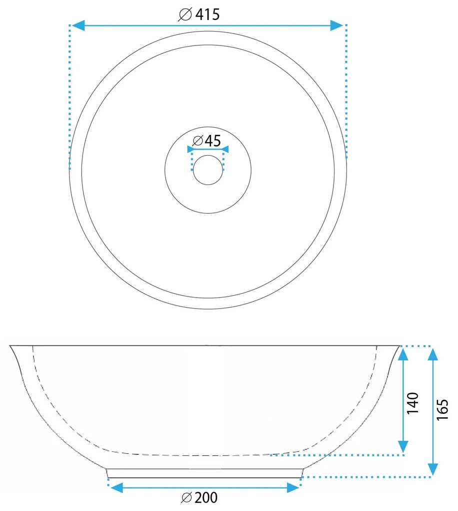 Keramické umyvadlo na desku REA BELLA