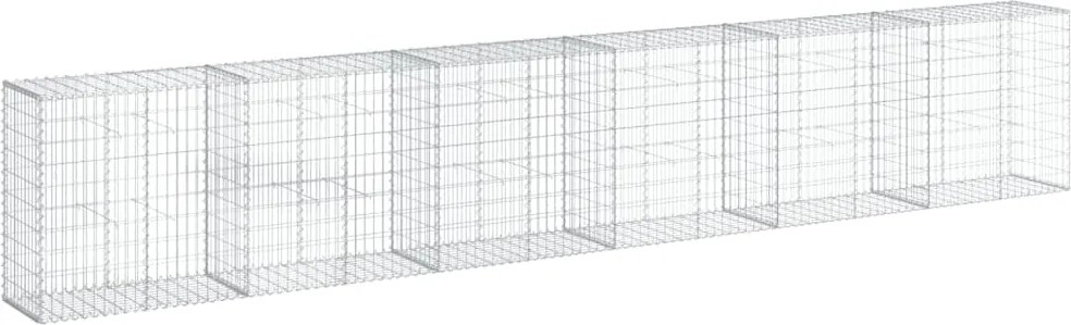 Gabionový koš s víkem 600 x 50 x 100 cm pozinkované železo 3295147