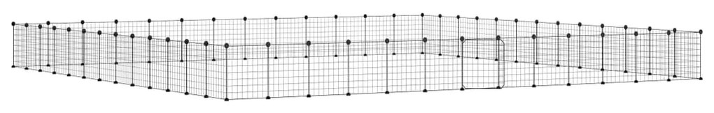 vidaXL 52panelová ohrádka pro zvířata s dvířky černá 35 x 35 cm ocel [3114023]