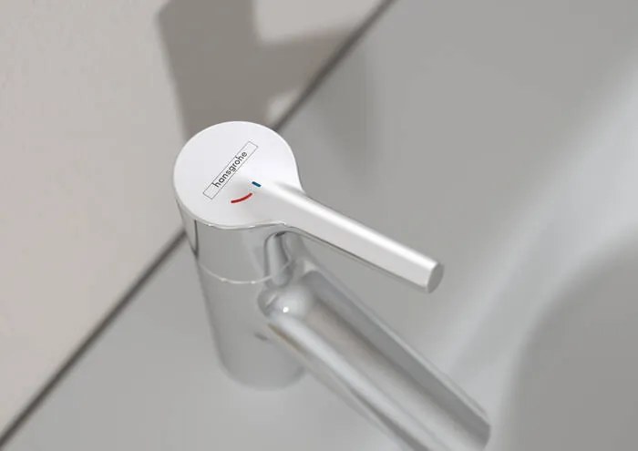 Hansgrohe Talis S, páková umyvadlová baterie 80 CoolStart s táhlem a odtokovou soupravou, chromová, 72013000