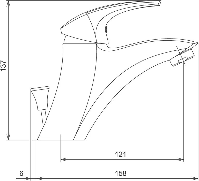NOVASERVIS umyvadlová baterie bez výpusti METALIA 57 chrom, 57002/1,0