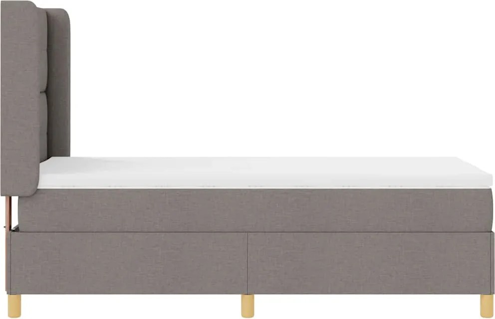 Postel s boxspringem s čelo Taupe 90 x 190 cm textil 3341809