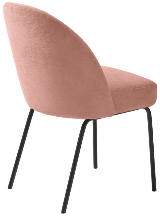 OnaDnes -20% Růžová sametová jídelní židle Unique Furniture Creston