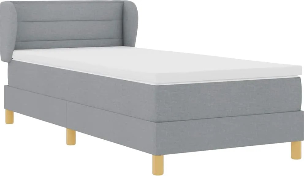 Postel s boxspringem s matrací Světle šedá 80 x 200 cm textil 3340115