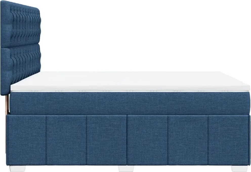 Box spring postel s matrací modrá 160x200 cm textil 3294032