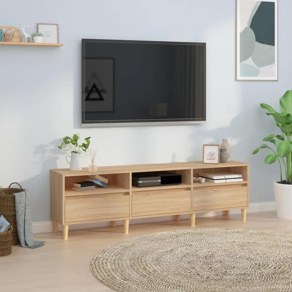 vidaXL TV skříňka 150 x 30 x 44,5 cm kompozitní dřevo [831915] Barva: bílá s vysokým leskem