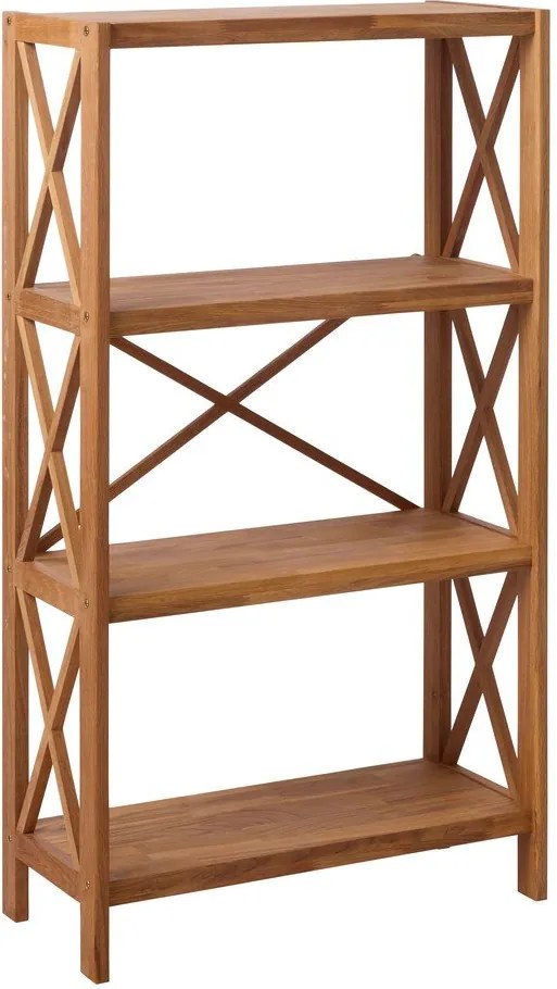 Regál z dubového dřeva v přírodní barvě 70x124 cm X-Shelf – Unique Furniture