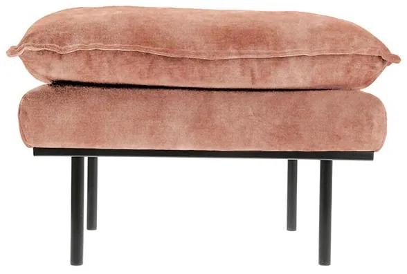 Růžový sametový taburet Vintage pink-72*65*46cm