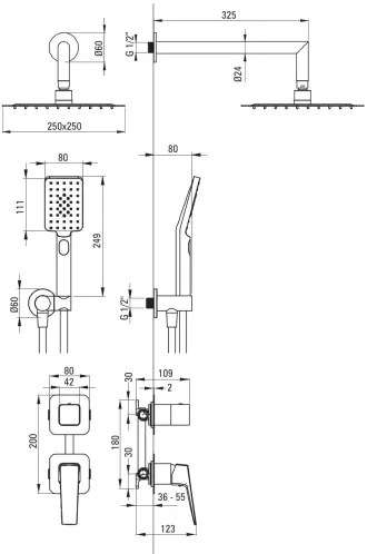 Deante NQL_N9YK - Sprchová sada s podomítkovou baterií BLUR černá