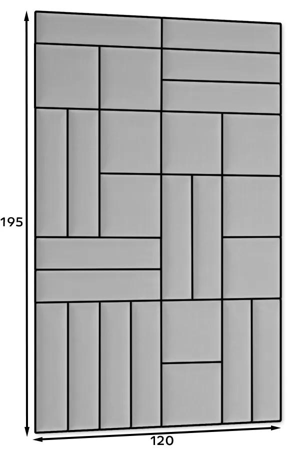 Set 26 čalouněných panelů Quadra 120x195 cm (zelená). 1051984