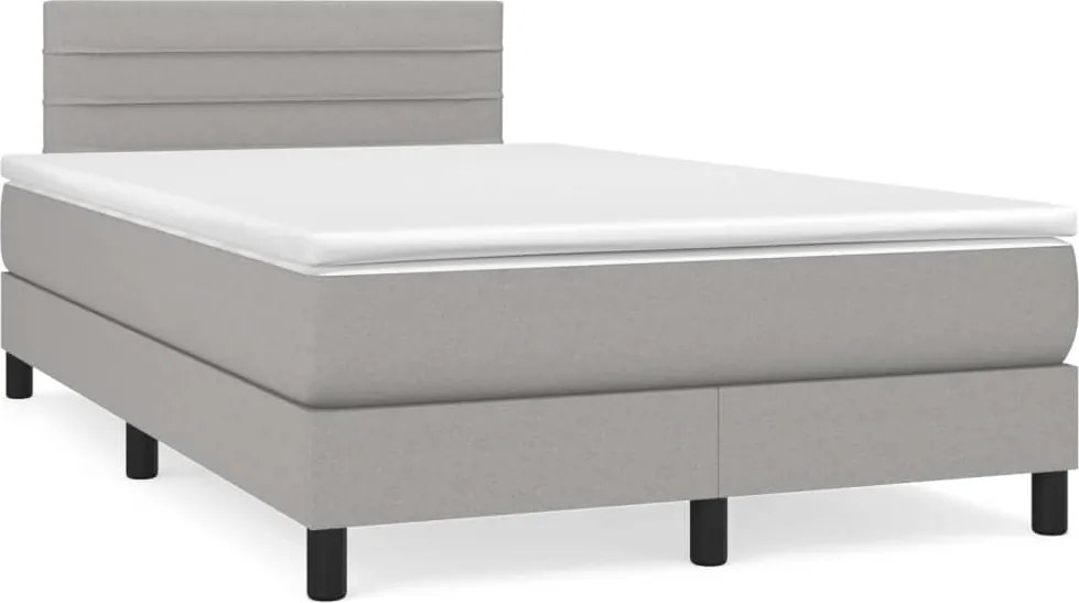 Box spring postel s matrací světle šedá 120 x 200 cm textil 3140121