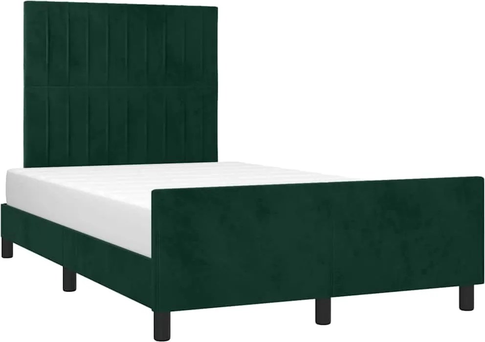 Rám postele bez matrace tmavě zelená 120 x 200 cm samet 3125870