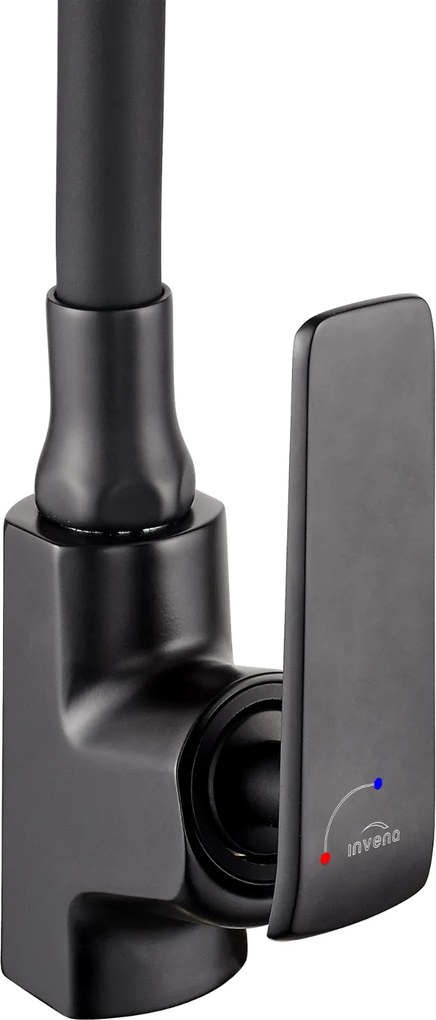 Invena Ligaria, vysoká dřezová baterie s elastickým ramenem, systém Eco Start, černá matná, INV-BZ-39-004-L Leták: https://cloud.invena.pl/s/nnXaZKg3crBrRkz/download?path=%2FPliki%20do%20strony%20www%2FBZ-39-004-L/Inne/BZ-39-004-L-ulotka…