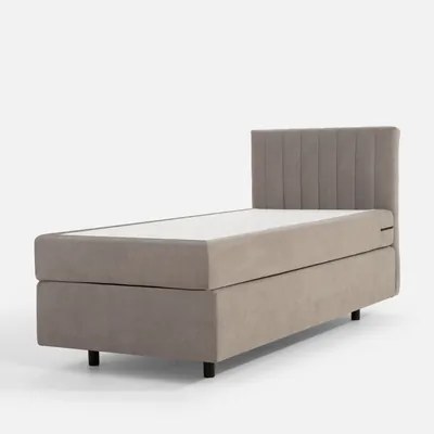 Šedá postel boxspring s matrací SILLA 90x200 cm