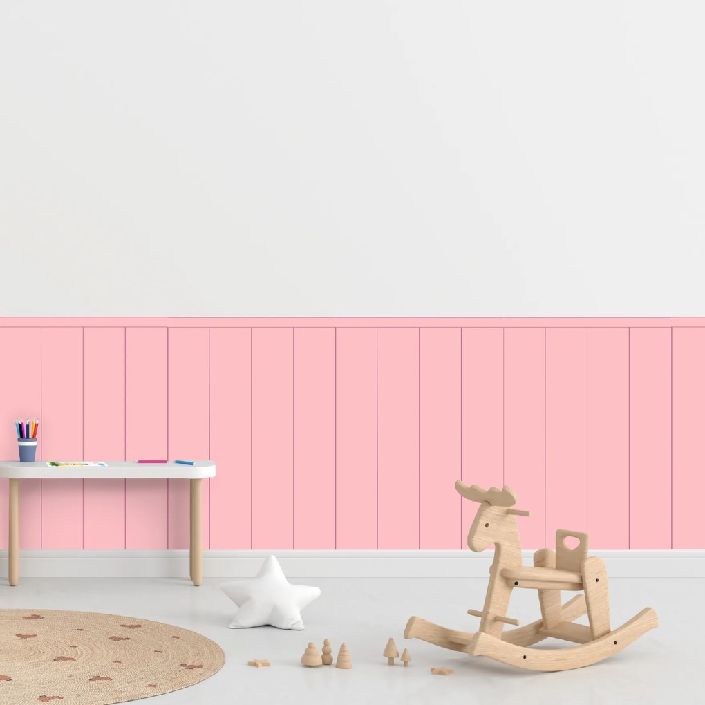 PIPPER. Textilní samolepící tapeta - Obdélník -Bonbónově růžová barva Barva: Bledá, Velikost: 80cm