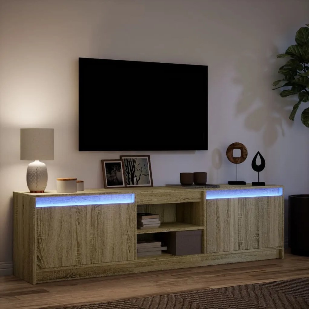 TV skříňka s LED dub sonoma 180 x 34 x 50 cm kompozitní dřevo 3307914