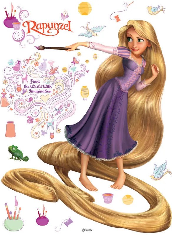 AG Design Rapunzel Disney - samolepka na zeď 65x85 cm