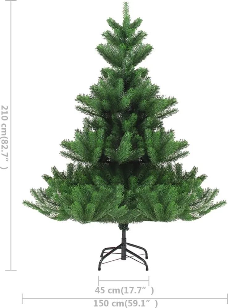 vidaXL Umělý vánoční stromek normandská jedle LED a koule zelený 210cm [3077647] Barva: Bílá