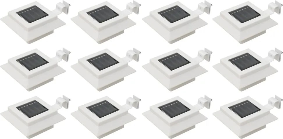 Zahradní solární lampy 12 ks LED čtvercové 12 cm bílé 277137