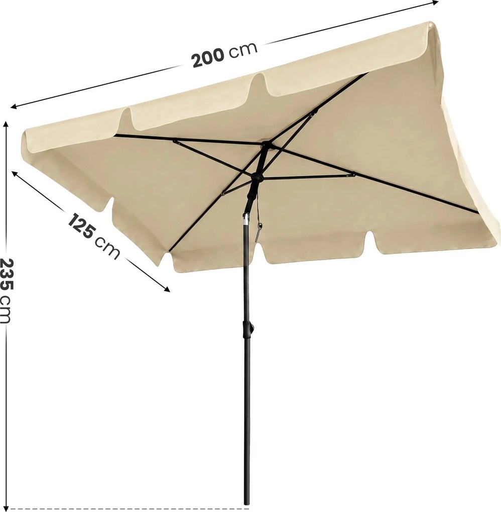 Zahradní slunečník FLOKS 200x125 cm béžový