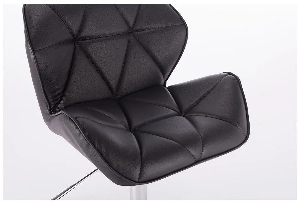 LuxuryForm DESIGN Barová židle MILANO na černé kulaté podstavě - černá