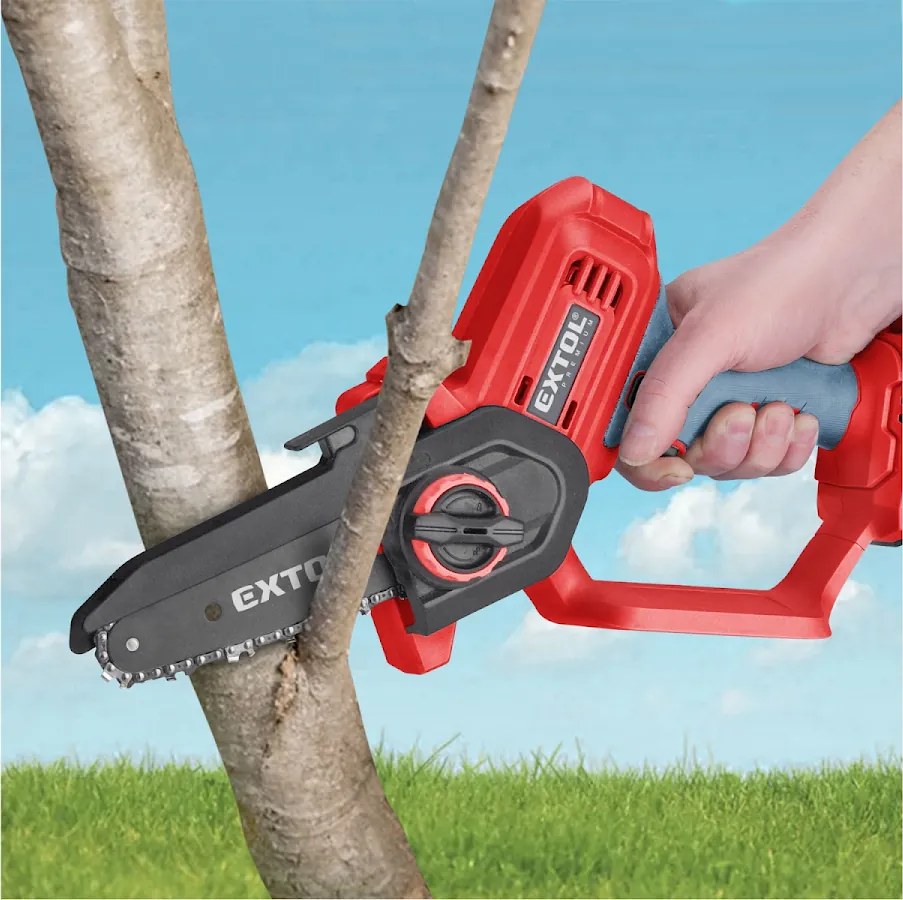 Pila řetězová aku jednoruční SHARE20V, 12cm, 20V Li-ion, 2Ah, EXTOL PREMIUM 8891922