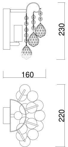 Brilagi - Nástěnné svítidlo CRYSTAL 1xE14/60W/230V lesklý chrom