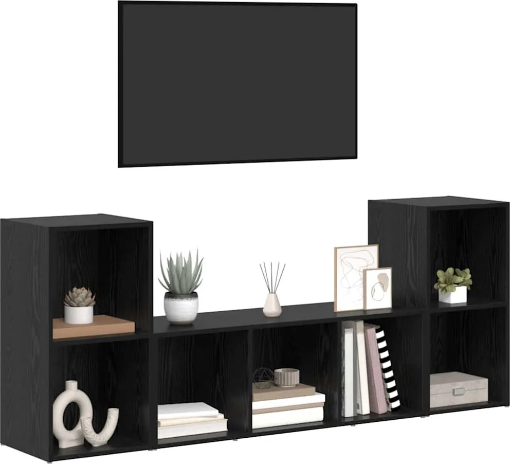 Sestava TV skříněk 3 ks Černá Kompozitní dřevo 3393253