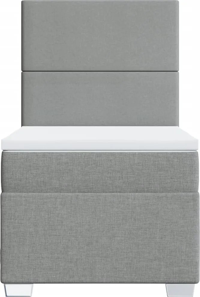 Box spring postel s matrací světle šedý 100 x 200 cm textil 3290392