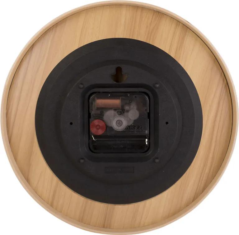 Nástěnné hodiny Pure s rámem ze dřeva 22 cm olivové