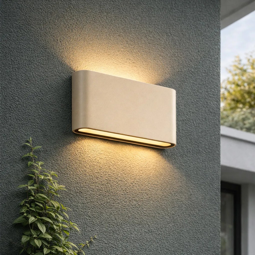 Moderní venkovní nástěnné svítidlo béžové 17,5 cm vč. LED IP65 - Batt